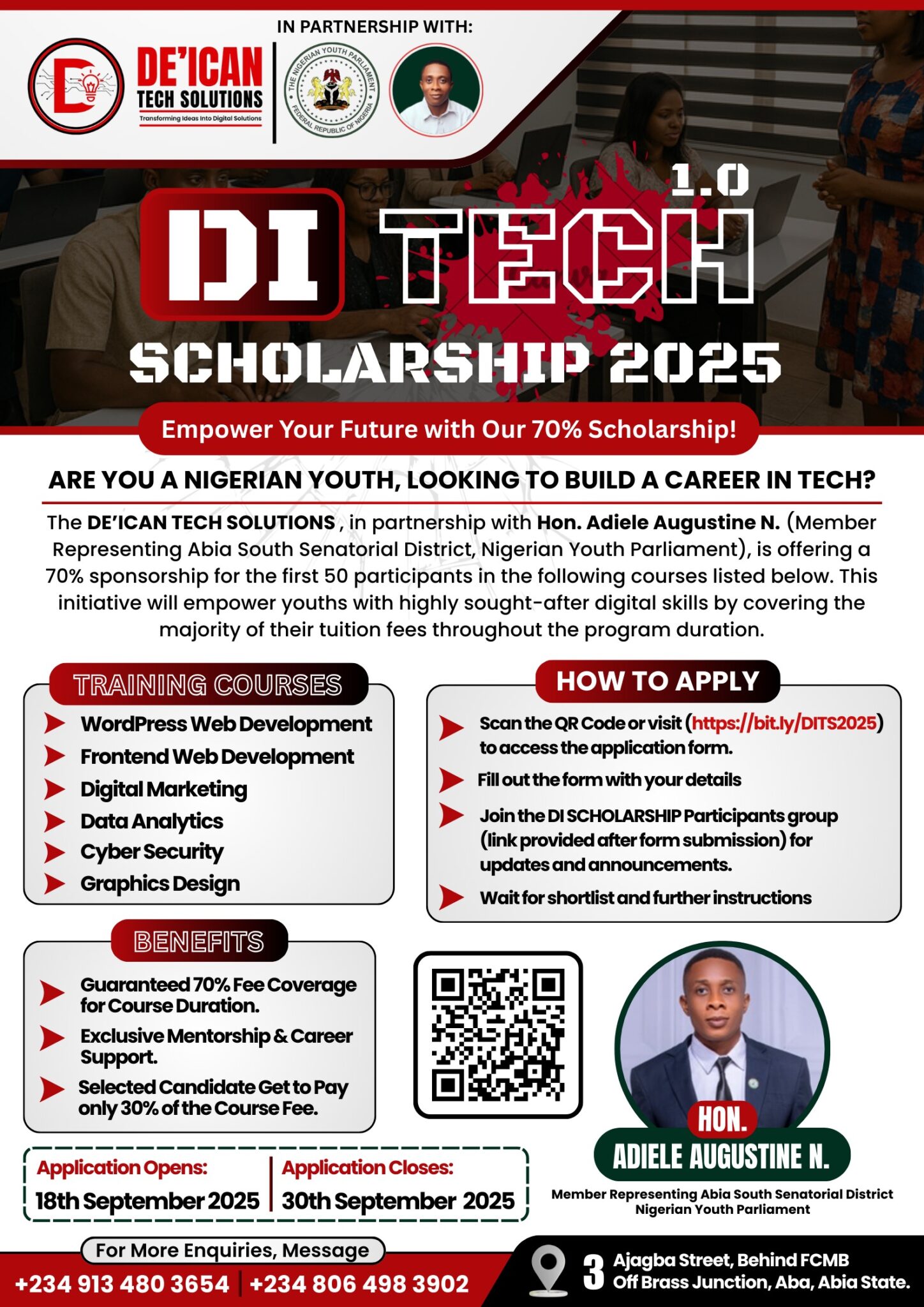 Apply – DI TECH 70% TUITION SCHOLARSHIP 2025